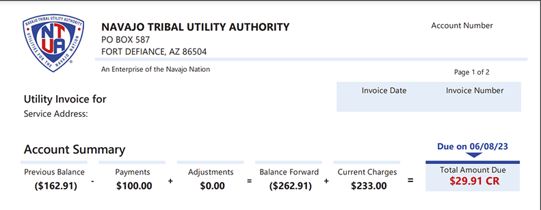 Navajo Tribal Utility Authority CustomerPortaltips